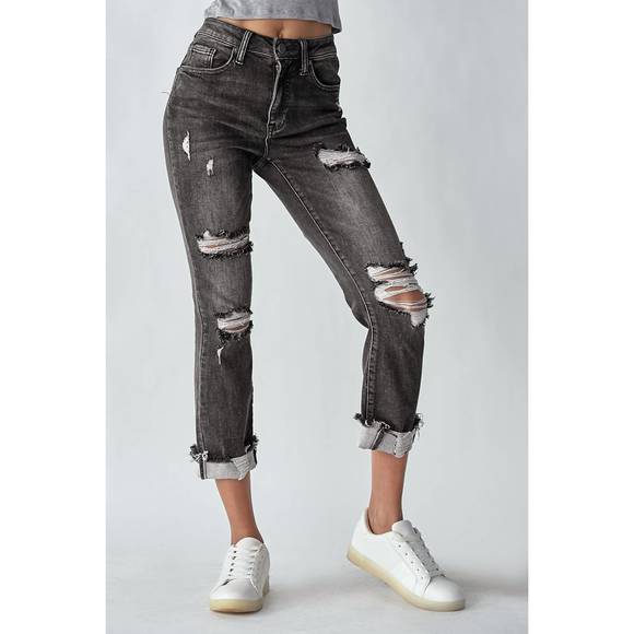 Risen Jeans | Jeans | New Risen High Waisted Distressed Turn Back Cuff ...